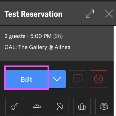 Editing a Reservation – Tock