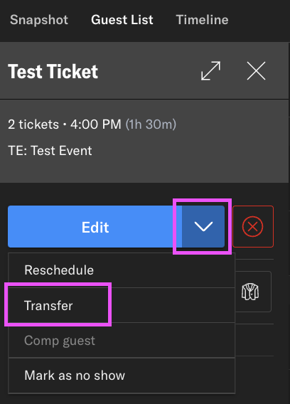 Transferring a Ticket – Tock
