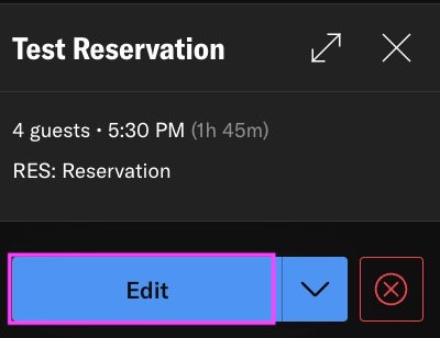 Rescheduling a Reservation – Tock