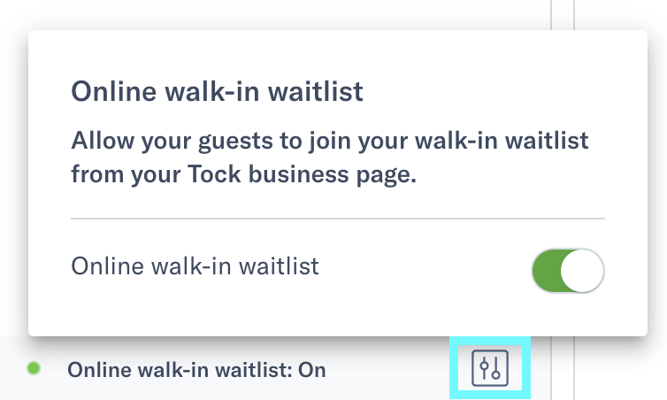 Enabling the Online Walk-In Waitlist – Tock